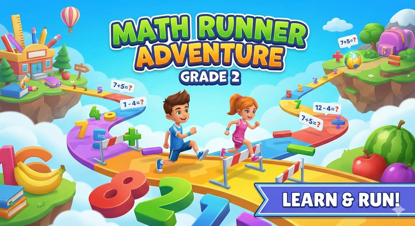 เกมคณิตศาสตร์ 3D Math Runner Game ป.2 - ครูชัชดอทคอม